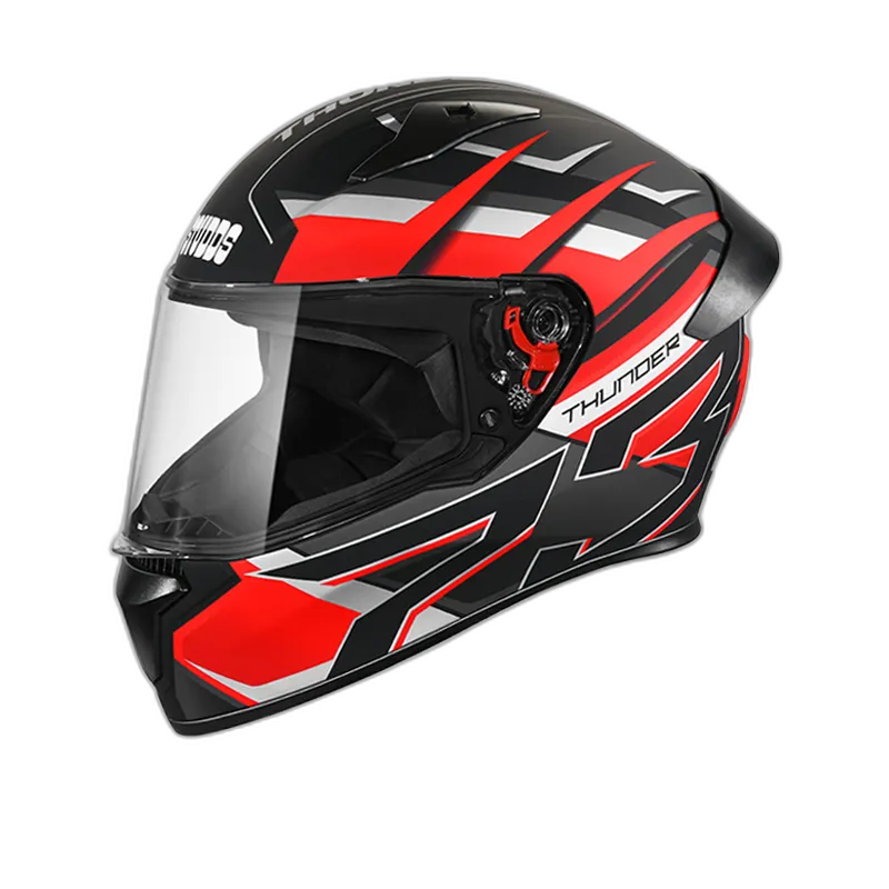 STUDDS Thunder D6 Matt Black Red N4 Full Face Helmet – Sparkly Helmets